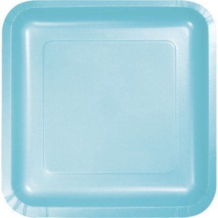 18/Pack - Creative Converting 453279 7 Pastel Blue Square Paper Plate ...
